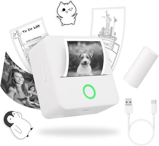 Draadloze mini-printer voor smartphone - Thermische pocket printer voor ...