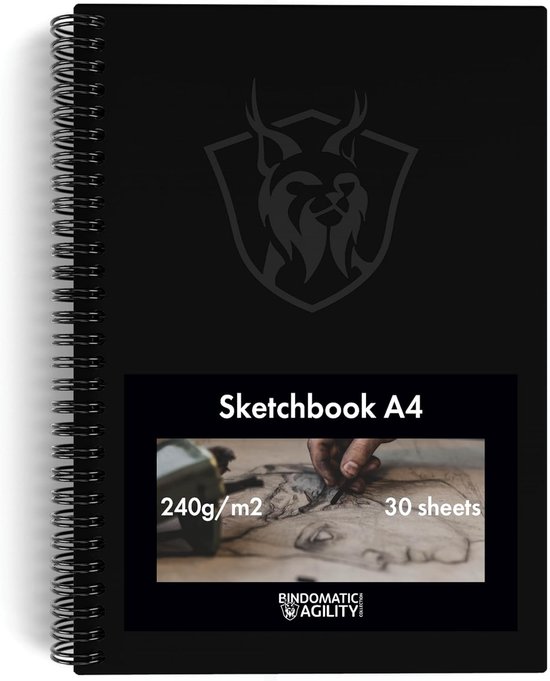 Sketchbook A4 tekenblok met dik papier (30 vellen, 240 g/m² ...