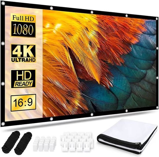 IMENGINE Compacte Mini Beamer + Gratis 100-inch Projectiescherm Bundel ...