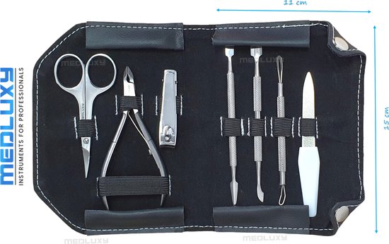 MEDLUXY® - Manicure Pedicure Set - 8-delig - incl. etui ...