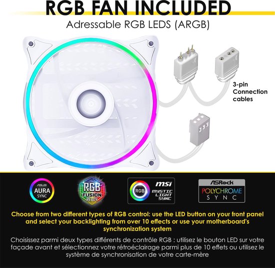 Diamond Gaming PC Behuizing - ARGB Mid Tower ATX/ITX - Plexiglas Front ...