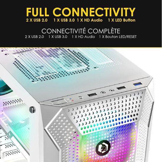 RGB Gaming PC Behuizing - ARGB Mid Tower ATX, mATX, ITX - Mesh Front ...