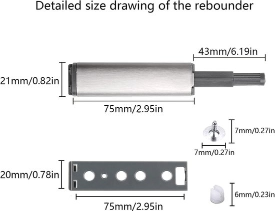 Push-to-open deursluitingen - 20 magnetische sloten voor kastdeuren en ...