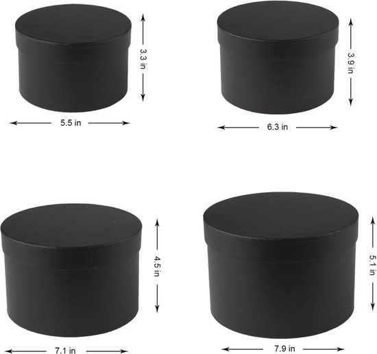 Ronde geschenkdozen set van 4 - Decoratieve opbergdozen met deksel | bol