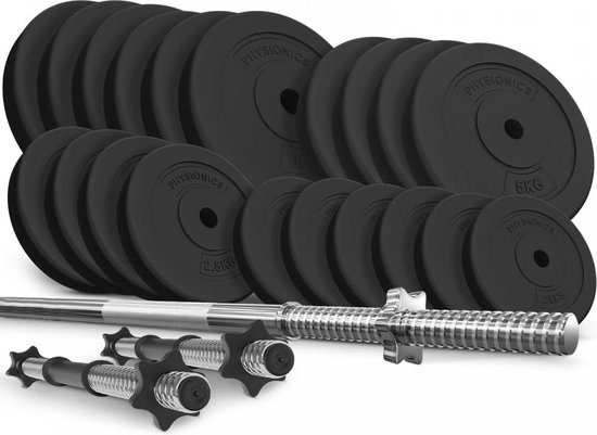 Halterset met Gewichten | Lange Halter (165 cm) en Korte Halters ...