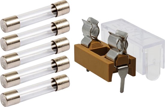 VLTG Zekeringhouder inbouw blok 5x20mm - 630mA - Klein - T(traag ...