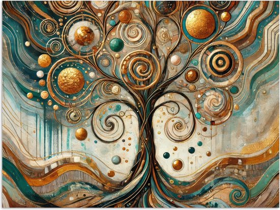 Poster 80x60 cm - Levensboom - Boom - Abstract - Modern - Posters ...