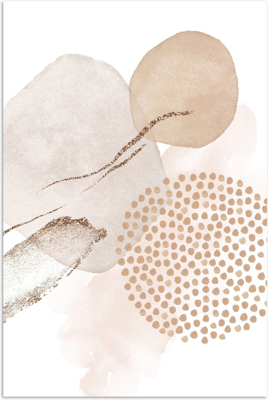 Poster 60x90 cm - Watercolor - Beige - Pastel - Modern - Abstract ...