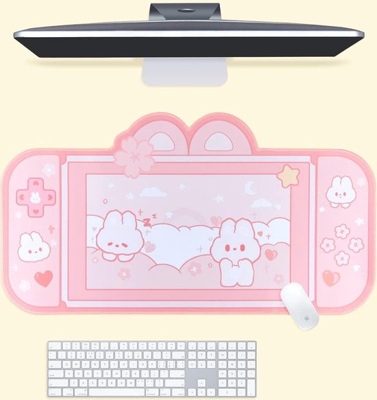 Desk Pad voor muizen en toetsenborden - Grote Roze Kawaii Anime Bureau ...