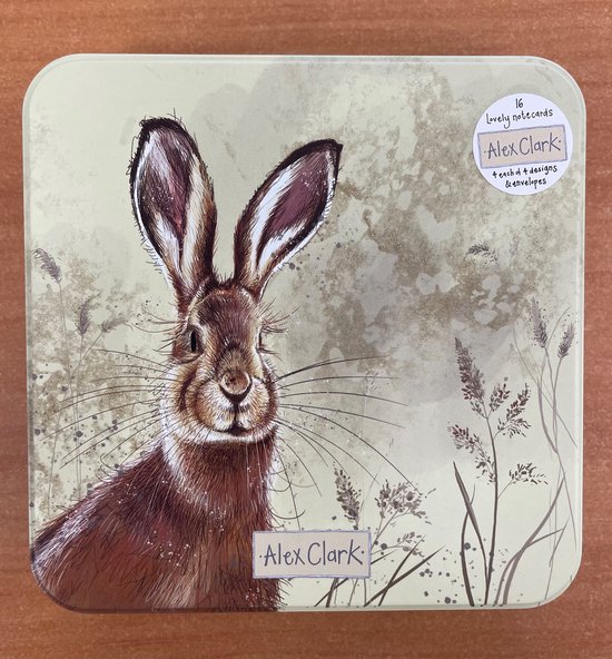 Alex Clark Hares Notecard Tin ~ Kaarten in blik afbeelding Hazen | bol