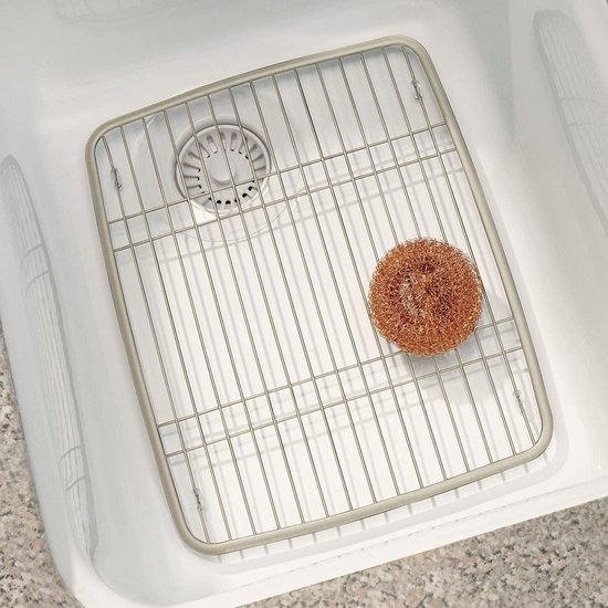 iDesign Axis afdruiprek voor spoelbak - klein metalen rek - mat zilver ...