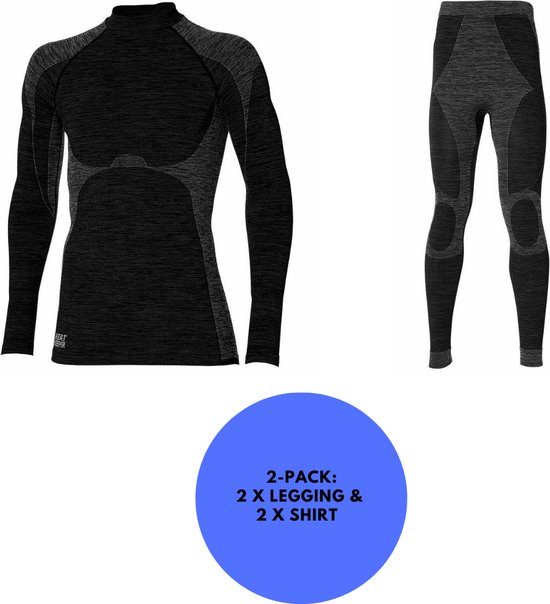 Heatkeeper - Thermo broek/shirt premium heren - Set - Maat XL - Zwart - 2-Pack... | bol