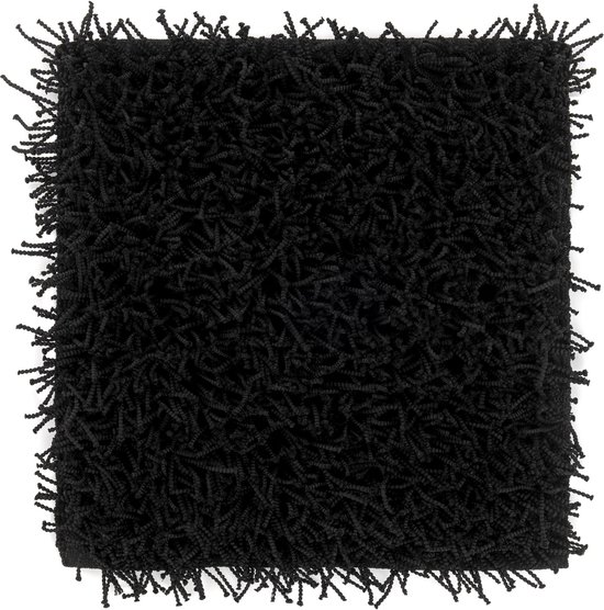 Premium badmat hoogpolig Fayenne zwart - 60x60 - superzacht en ...