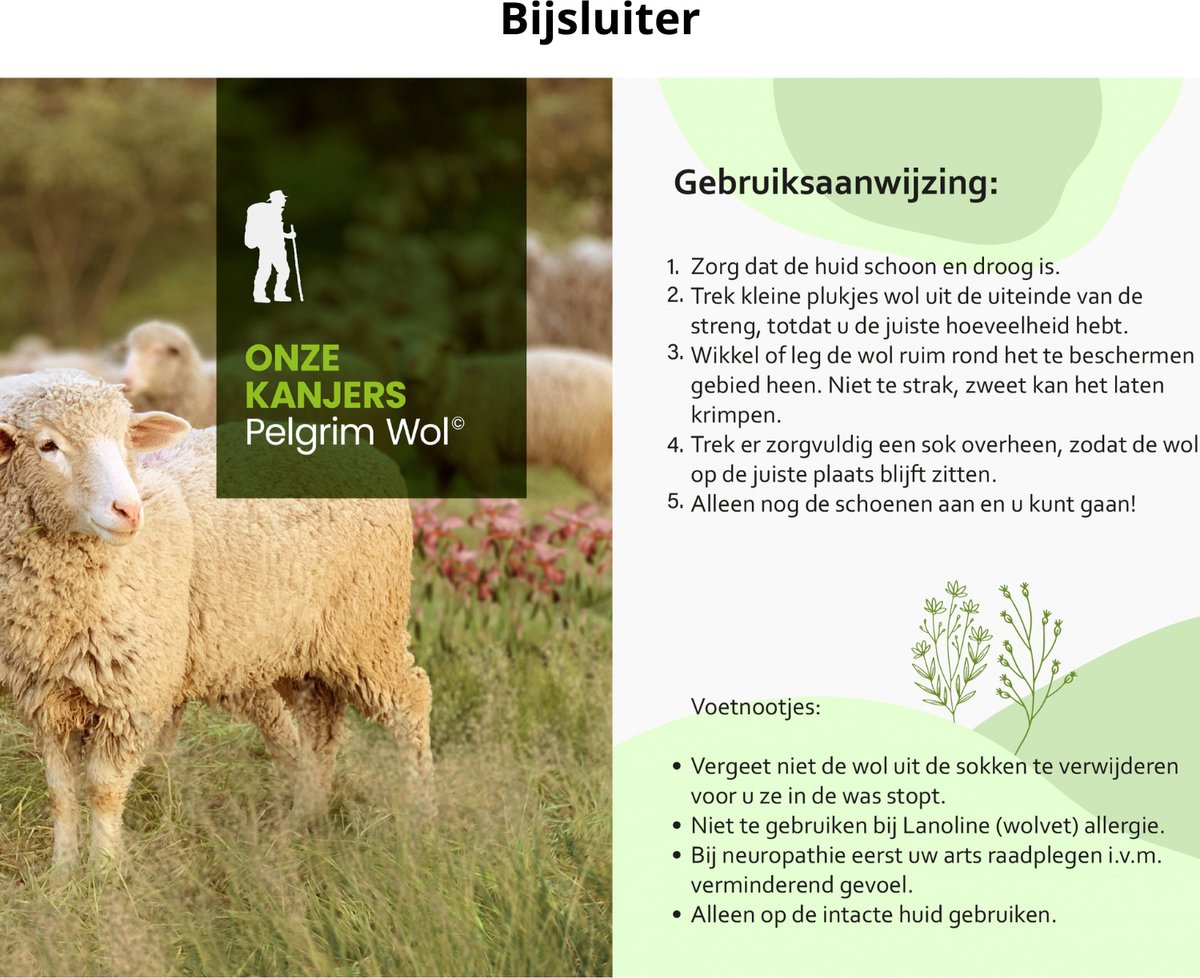 Pelgrim Wol - Nummer 1 Antidruk Wol - 50 GRAM - Wandel met Wol voor ...