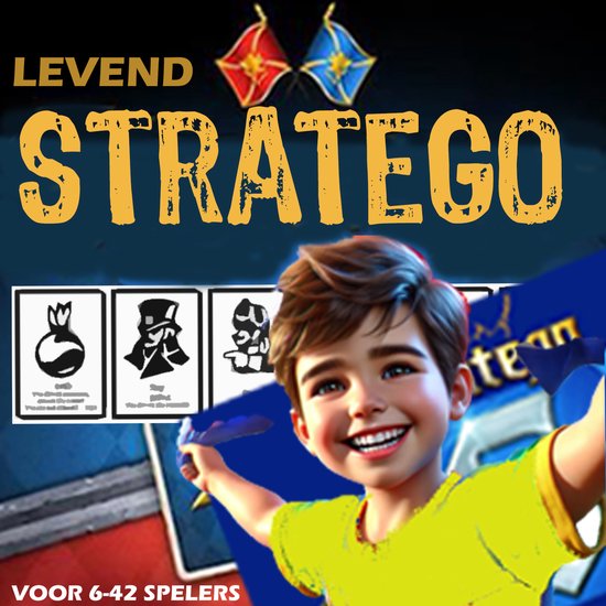 Levend Stratego - Actiespel voor buiten - Kaartjes & Vlaggen - 7-99 jaar | bol