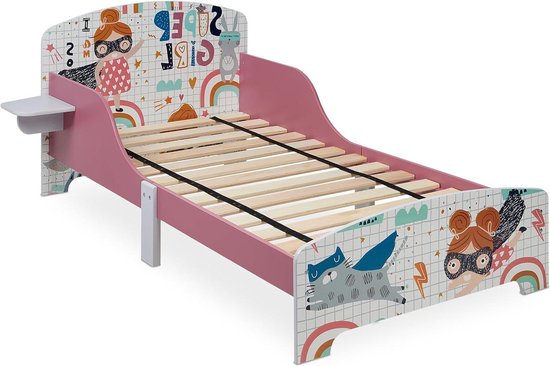 Peuterbed 60 x 94 x 143 cm met nachttafeltje - Uitvalbeveiliging ...