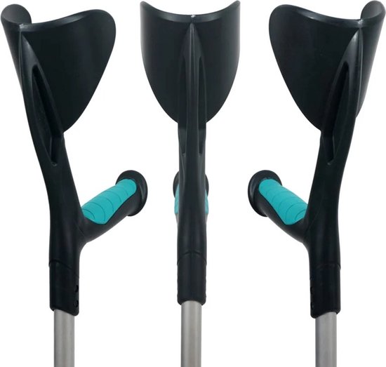 Advance elleboogkrukken met flexibele doppen, turquoise - loopkrukken ...