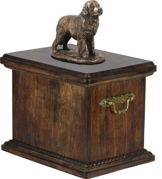 Elegante urn hond voor de as van een Newfoundland met beeldje | bol