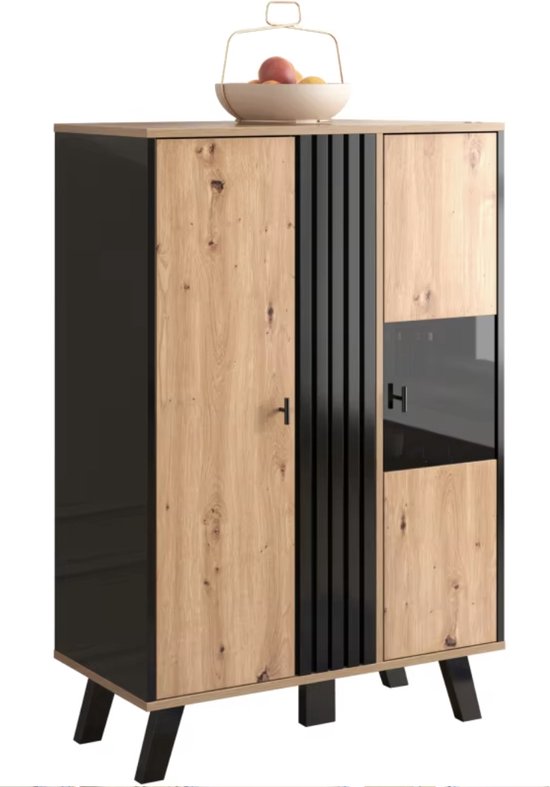 J&R Buffetkast - Vitrine - Dressoir - Kast - Hout - Glas - Led ...