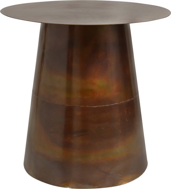 PTMD Edson Copper Iron Side Table Round Cone Foot SV2 | bol