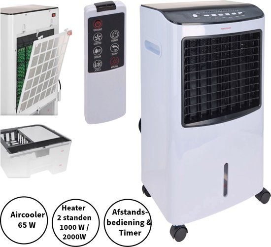 Luxe Aircooler 8 liter - met Heater -3-in1 Ventilatorkoeler, Heater ...