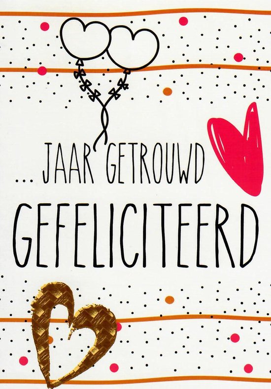 Wenskaart | 10 stuks | ... jaar getrouwd, gefeliciteerd | bol
