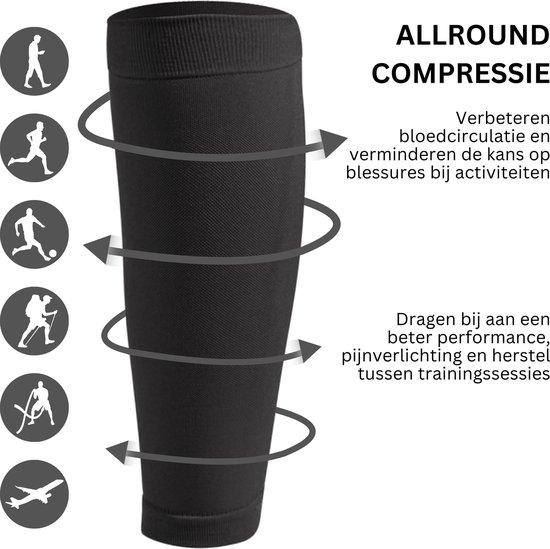 U Fit One 1 Paar Compressie Kuitbrace - Kuit Sleeve - Elastisch ...