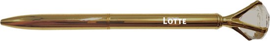 Pen Met Gravering - Diamant - Lotte - Goud | bol