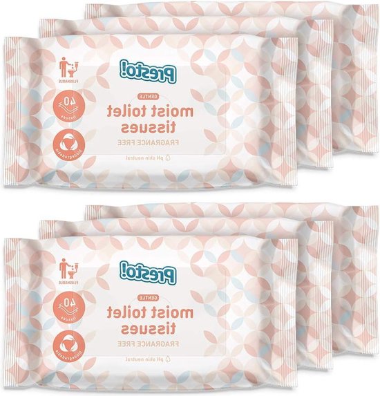 Vochtige doekjes zacht afwasbaar ongeparfumeerd 240 stuks (6 ...