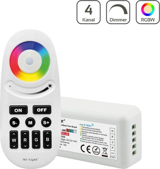 Mi-Light Mi-Boxer - LED Controller en 4-zone RGBW Afstandsbediening - 4 ...