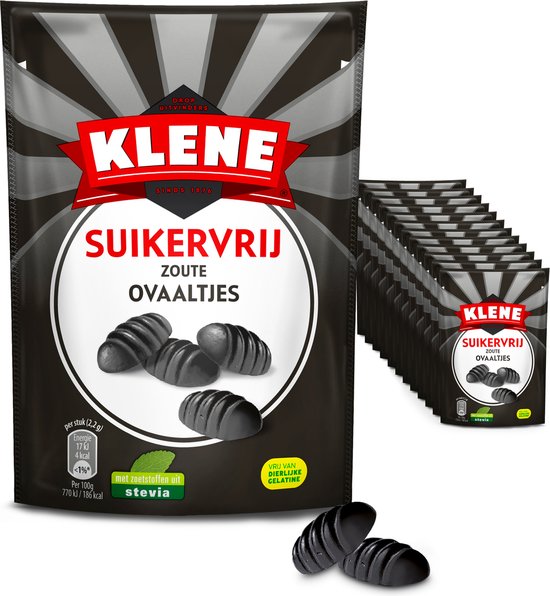 Klene Zoute Ovaaltjes - Drop - Zout - Suikervrij - 12x110gr | bol