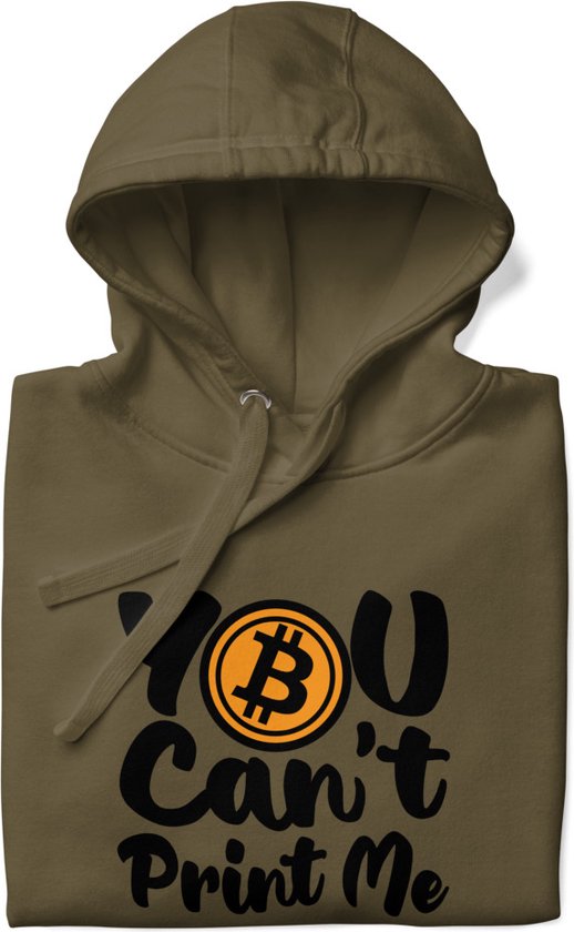 You Can`t Print Me - Bitcoin Hoodie - Unisex - Kleur Groen- Maat S ...