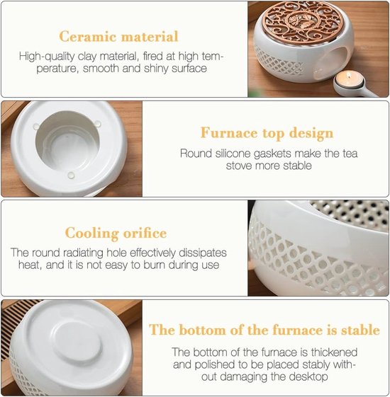 Keramische Theewarmer met Hol Design en Fornuismat - Ideaal voor Thee ...