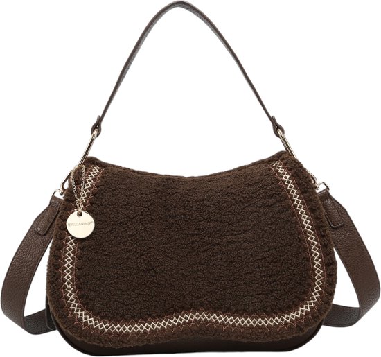 Kassandra & Co - handtas - crossbody met flap - teddy - bruin | bol