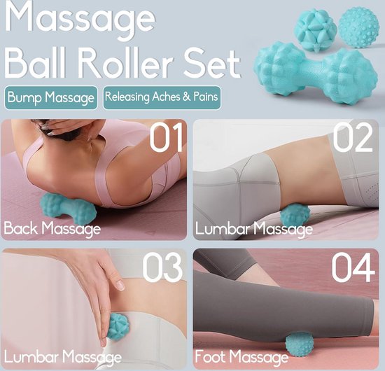 Massageballen Set Egel Spiky Triggerpoint Myofasciale Loslating Fasciamassagebal - 3... | bol