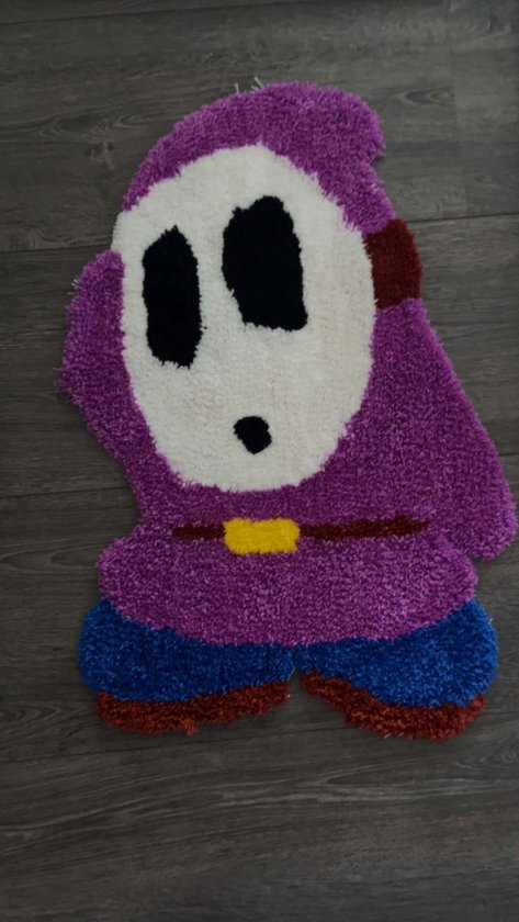 Vloerkleed - Gepersonaliseerd Tuft Kleed - Shy Guy Paars - Mario Bros ...