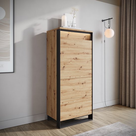 Meubella - Kast Quincy - Eiken - 60 cm | bol
