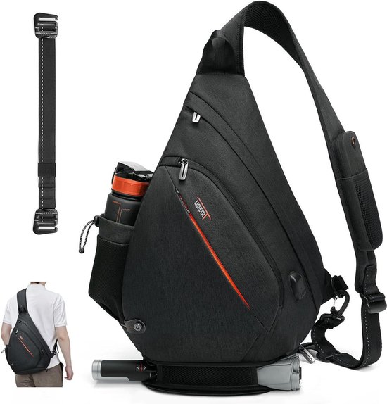 Crossbody Backpack with 8 Pockets - Mens Sling Bag - 19L Sling Pack - One Strap... | bol
