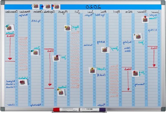 Magnetisch Whiteboard Planner Maandplanner - Kantoor Magneetbord 60 x ...