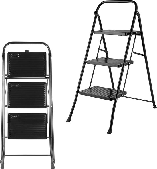 3-Step Easy Reach DIY Stepladder with Safety Clip - Ergonomic ...