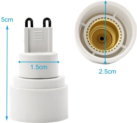 Intirilife E40 naar E27 fittingadapter in WIT - 4x lampadapter voor het omzetten van... | bol
