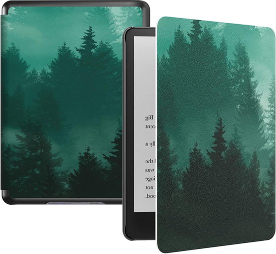 6.8" Kindle Paperwhite Case - Green Forest E-Reader Cover with Auto ...