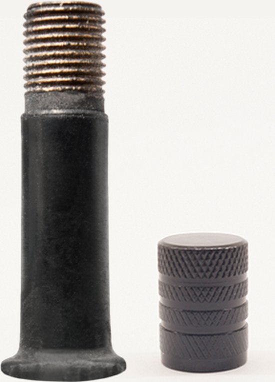 Schrader (auto) ventiel - Zwart aluminium - kunststof kern - grip | bol