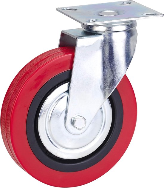 125mm Swivel Caster Wheels - Heavy Duty PU Casters with Top Plate ...