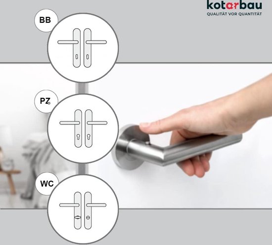 Deurklinkset 72 mm BB lange plaat Patina Universal Modern ...