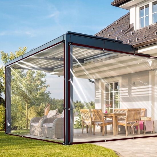 Afdekzeil 2 x 5 m - Waterdicht tentzeil - Transparant zeil met ogen ...