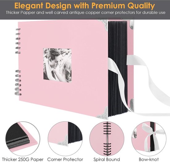 Fotoalbum spiraalalbum 80 doe-het-zelf pagina's - Scrapbooking kit met ...
