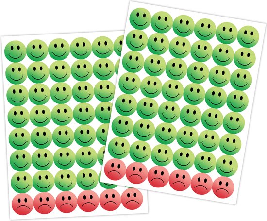 Smiley Beloningsstickers met Glans - 2 Stickervellen - 70 Stickers ...