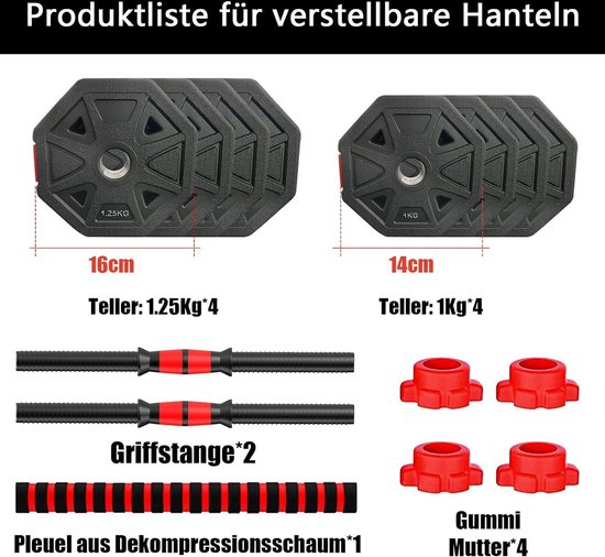 Dumbbells Verstelbare halters sets halterbellen-lange halter set van 2 ...