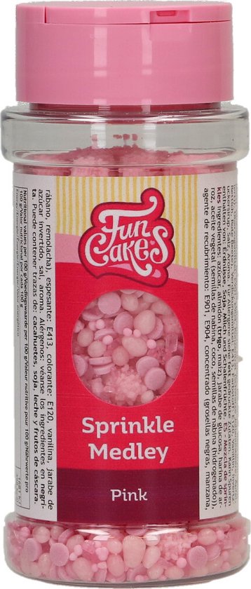 FunCakes Sprinkle Medley - Roze - 70g - Eetbare Taartdecoratie | bol